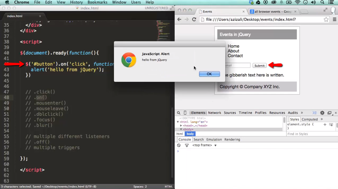 Events with jQuery - iLoveCoding