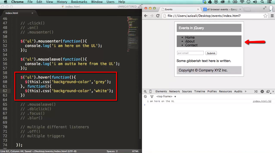Events with jQuery - iLoveCoding