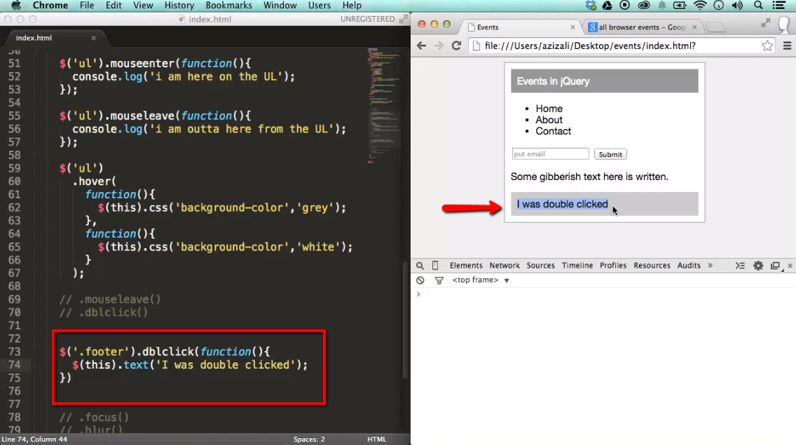 Events with jQuery - iLoveCoding